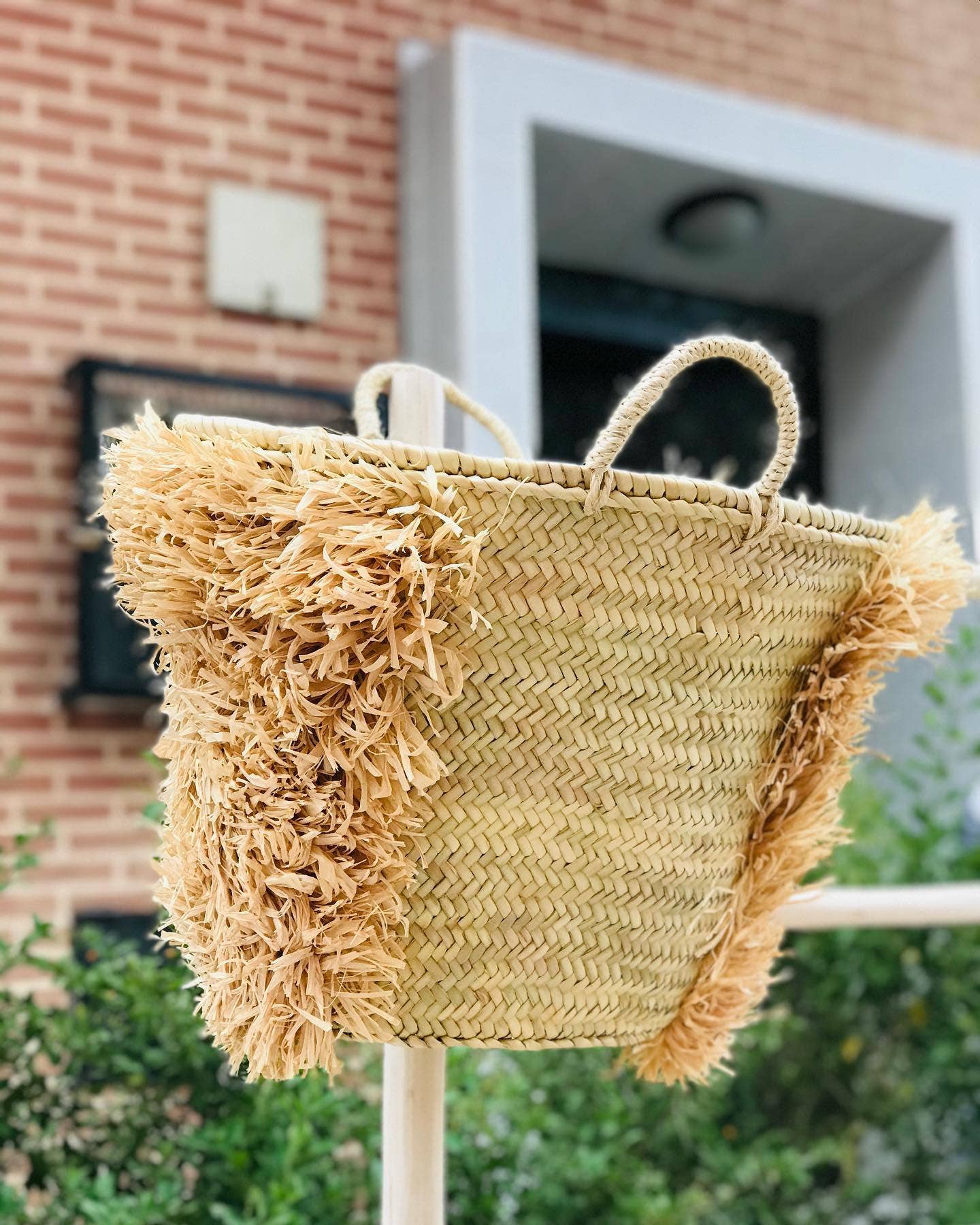 Handwoven French Straw Market Basket