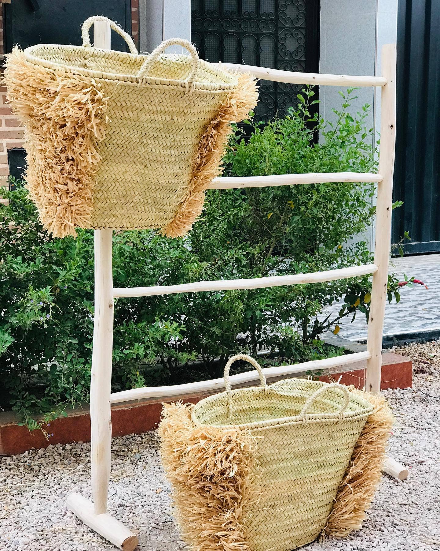 Handwoven French Straw Market Basket